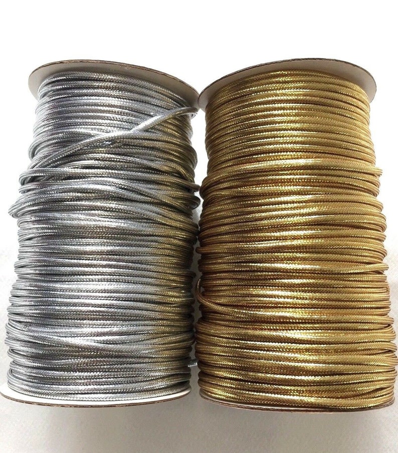 4mm Metallic Gold & Silver Cord 1 Meter,5 Meter, or 10 Meter Christmas ...