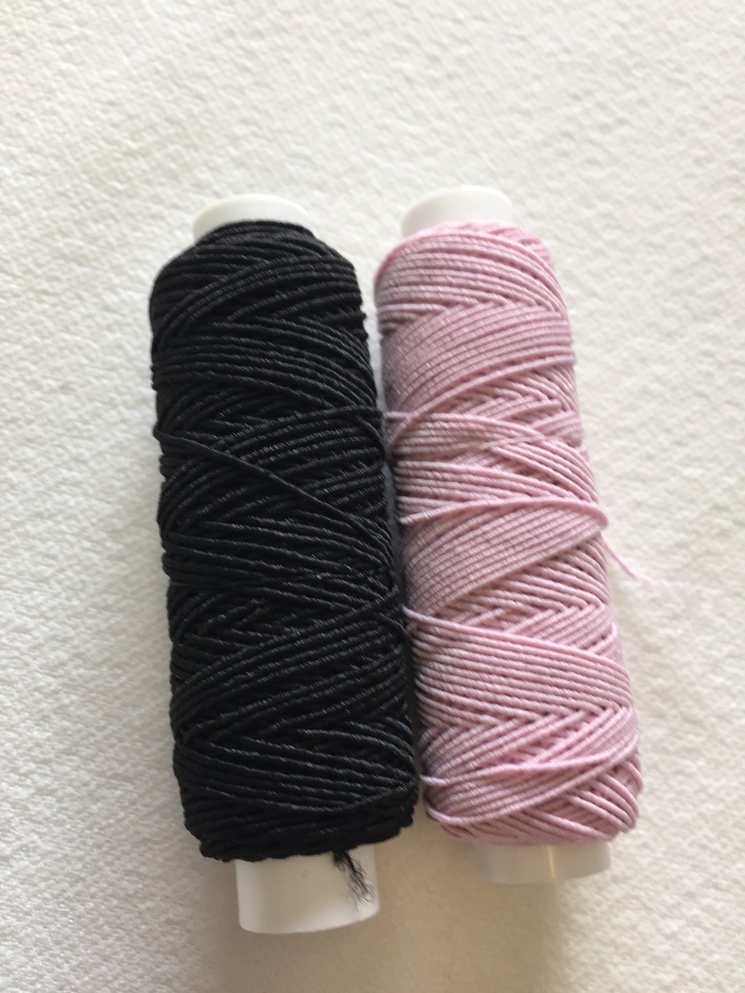Shirring Shearing Pack of 2 Reels, Black & Pink ,elastic Thread 20 ...