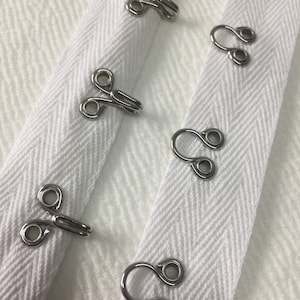 HOOK and EYE 20mm 2cm Tape Fastener Black & White Corset Bra Lingerie ...