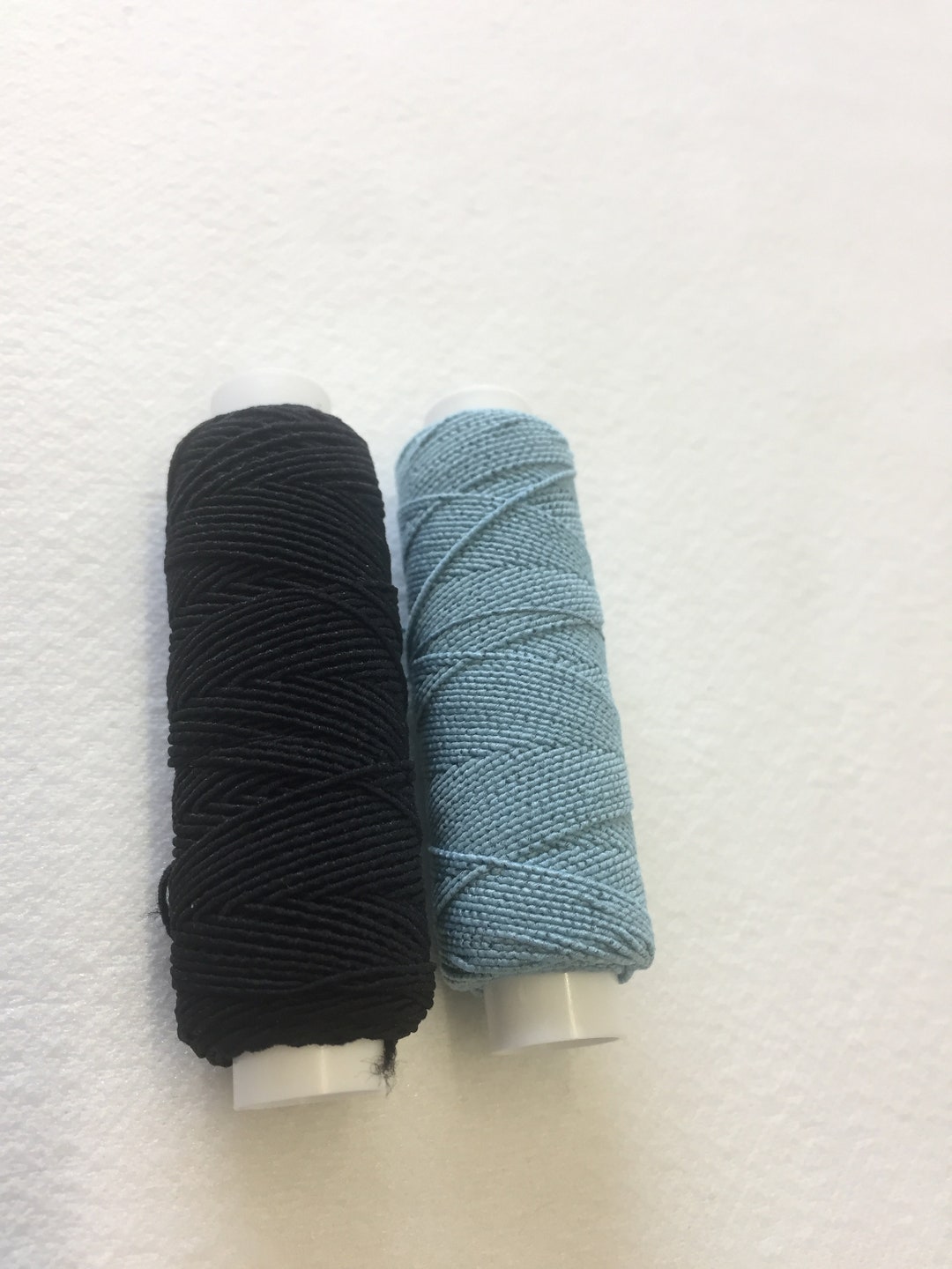 Shirring Shearing Pack of 2 Reels, Black & Mint ,elastic Thread 20 ...