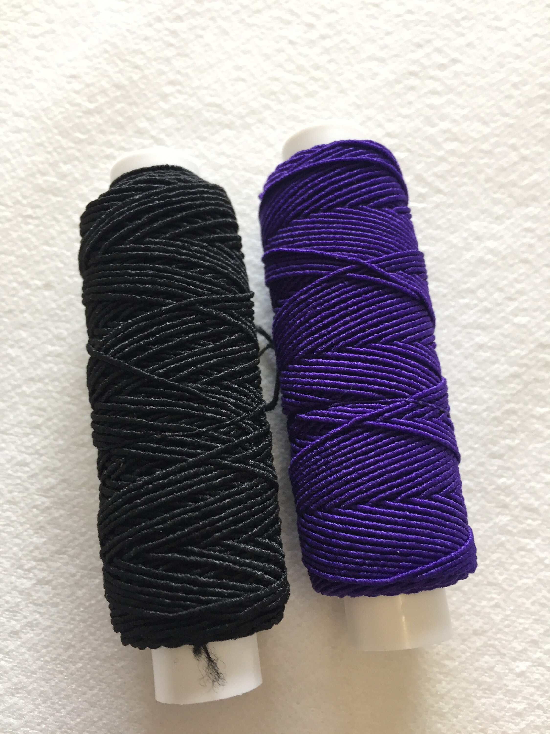 Shirring Shearing Pack of 2 Reels, Black & Purple ,elastic Thread 20 ...