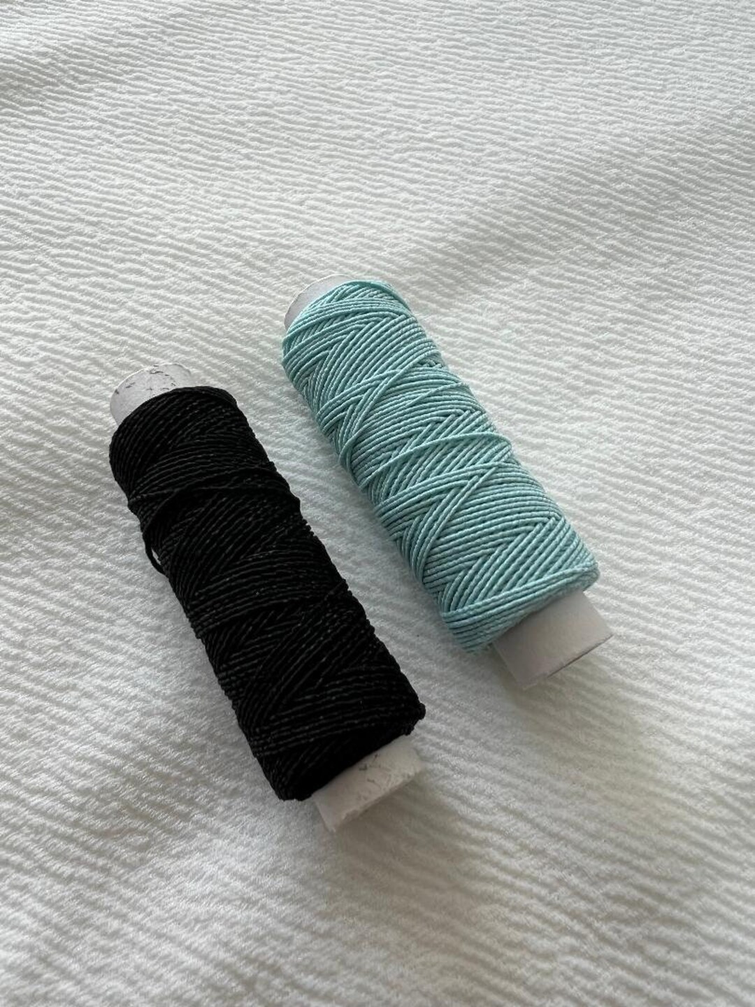 Shirring Shearing Pack of 2 Reels, Black & Aqua ,elastic Thread 20 ...