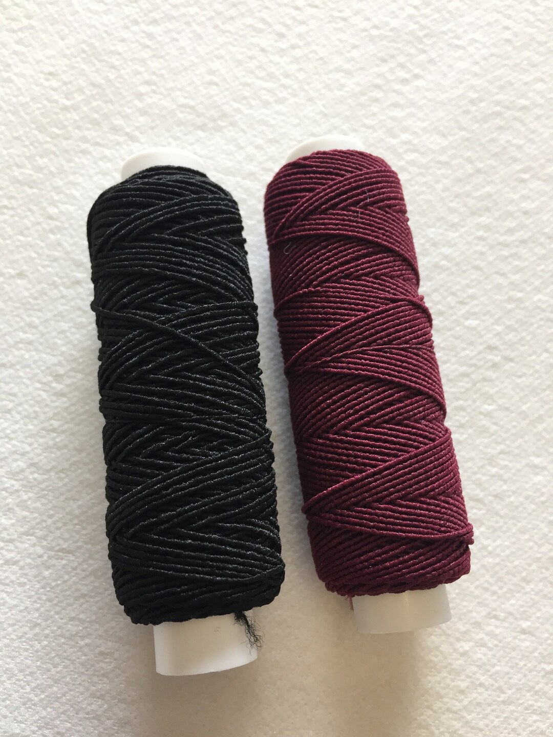 Shirring Shearing Pack of 2 Reels, Black & Wine ,elastic Thread 20 ...