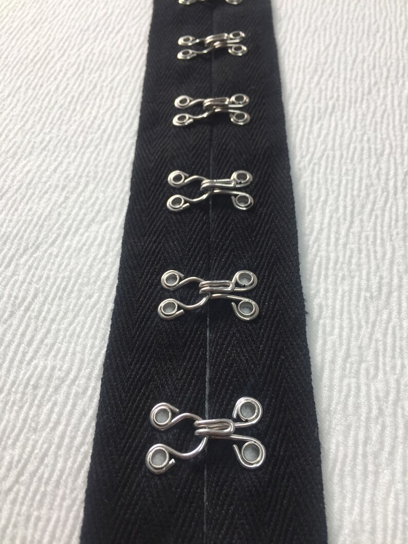 HOOK and EYE 20mm 2cm Tape Fastener Black & White Corset Bra Lingerie ...