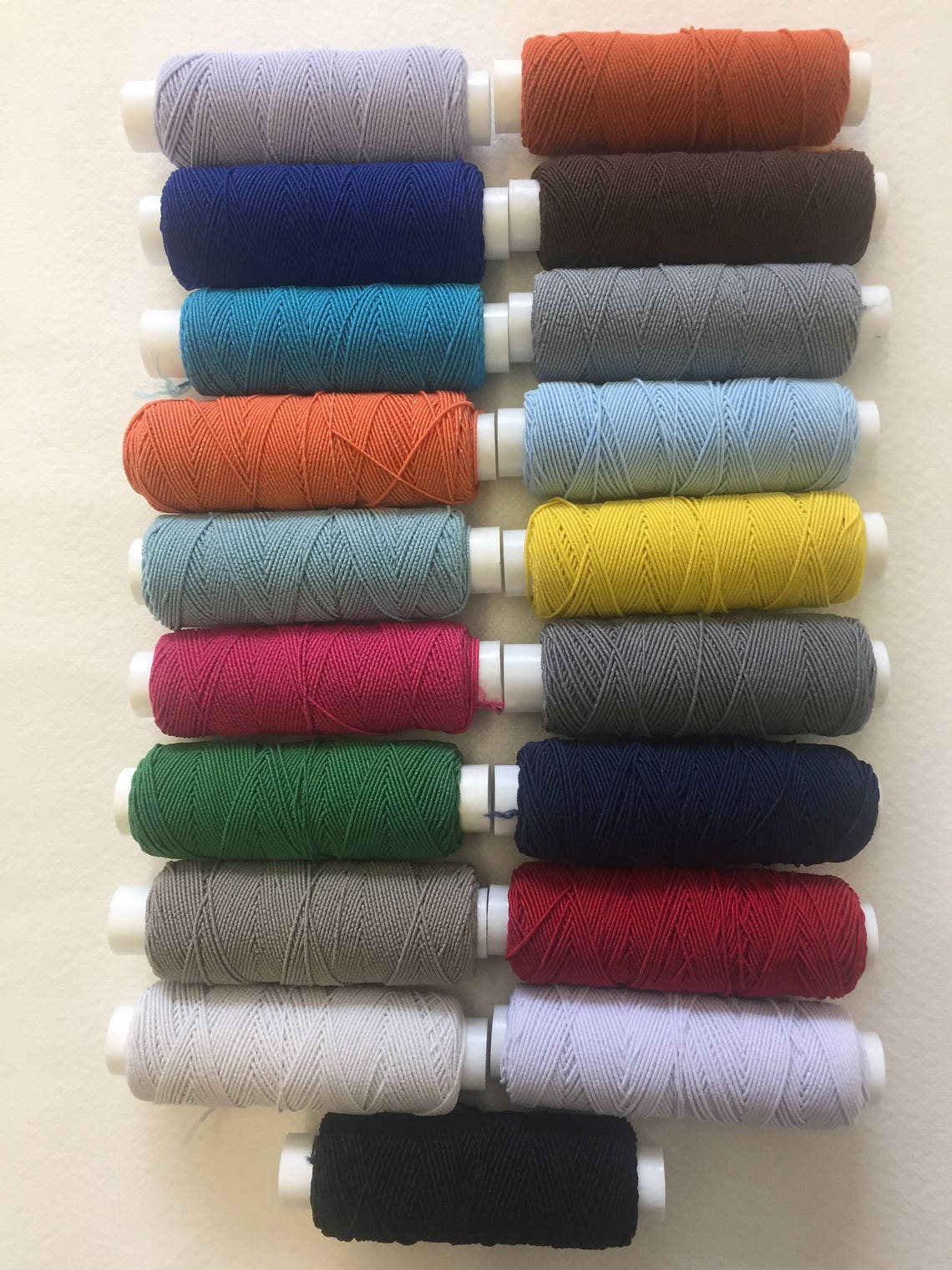 Shirring Shearing Pack of 2 Reels, Black & Red, Elastic Thread 20 Metre ...
