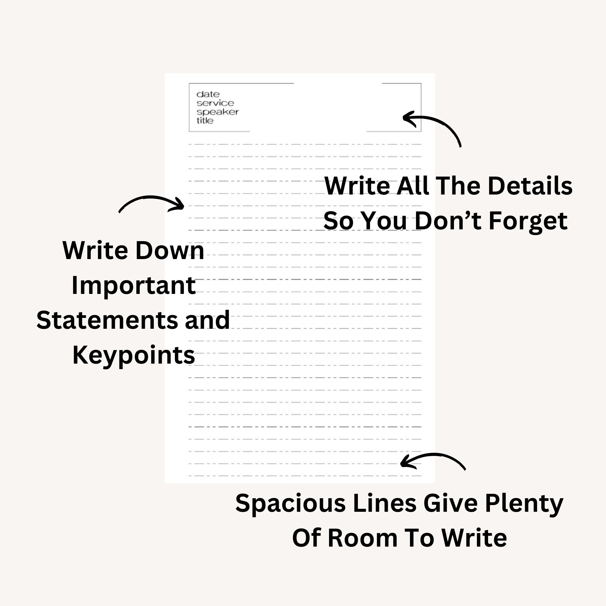 Sermon Notes, Church Notes, Worksheet, Bible Study, Printable, Digital ...