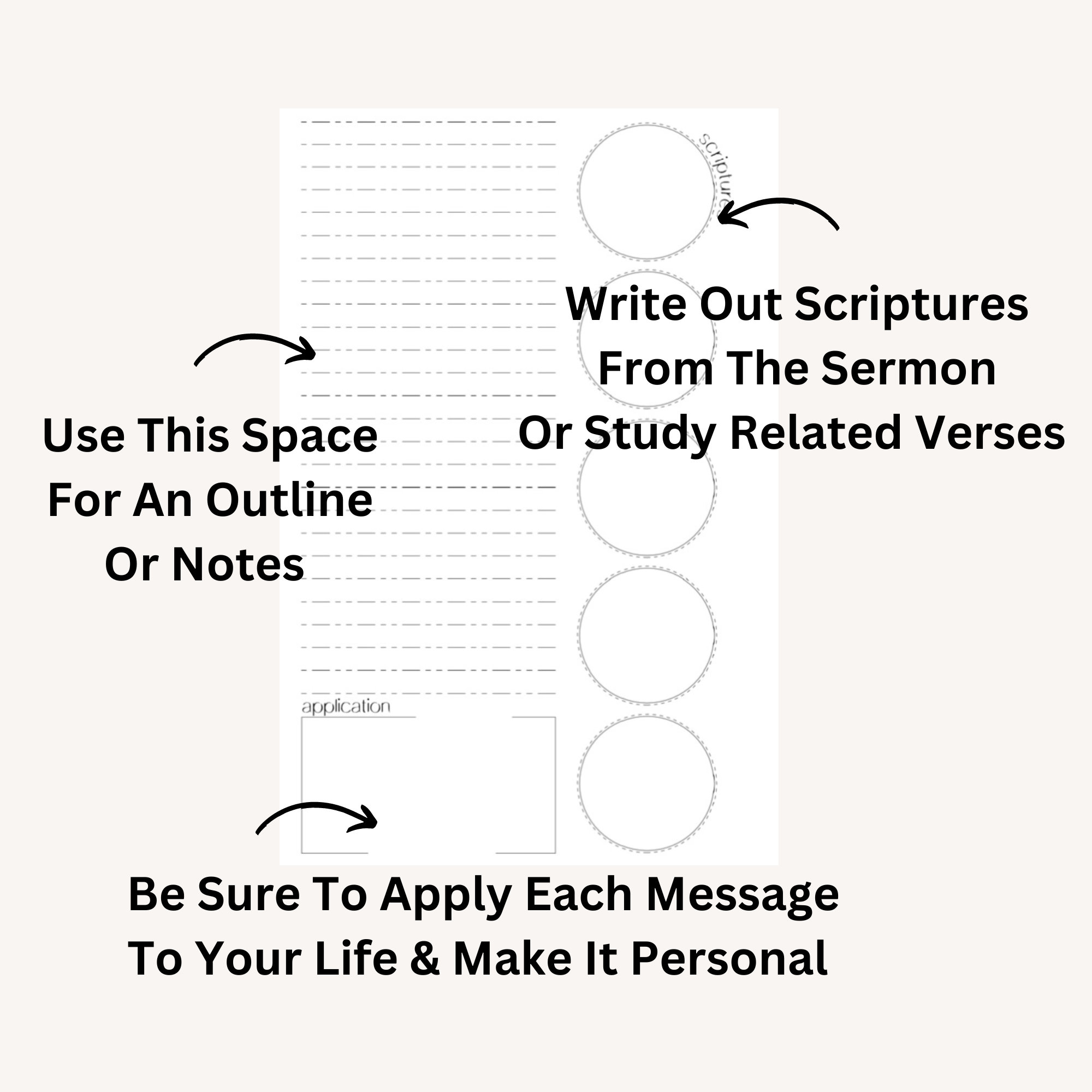 Sermon Notes, Church Notes, Worksheet, Bible Study, Printable, Digital ...