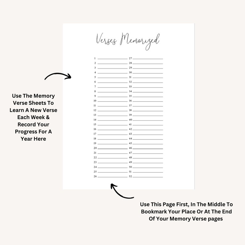 Memory Verse Printable: Bible Study Worksheet (PDF Download) - Etsy
