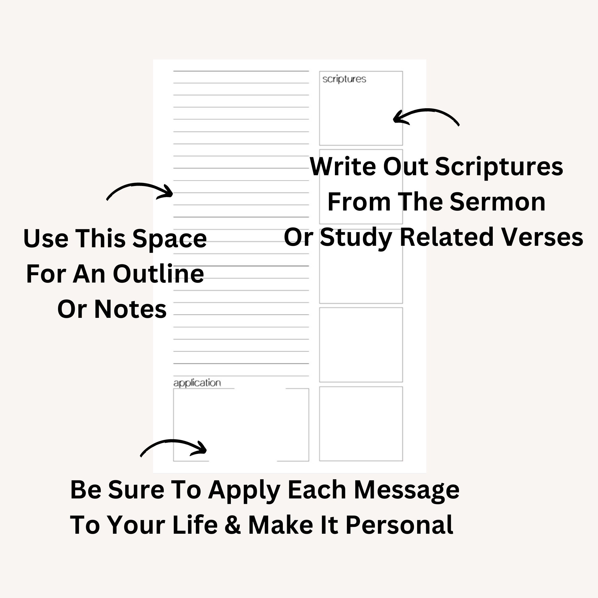 Sermon Notes, Church Notes, Worksheet, Bible Study, Printable, Digital ...
