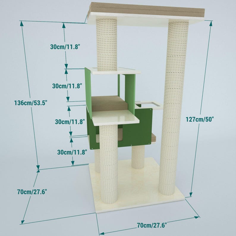 Floory Bastion - Cat Tree for Chonks or Larger Cats, Cat Scratcher, Cat ...