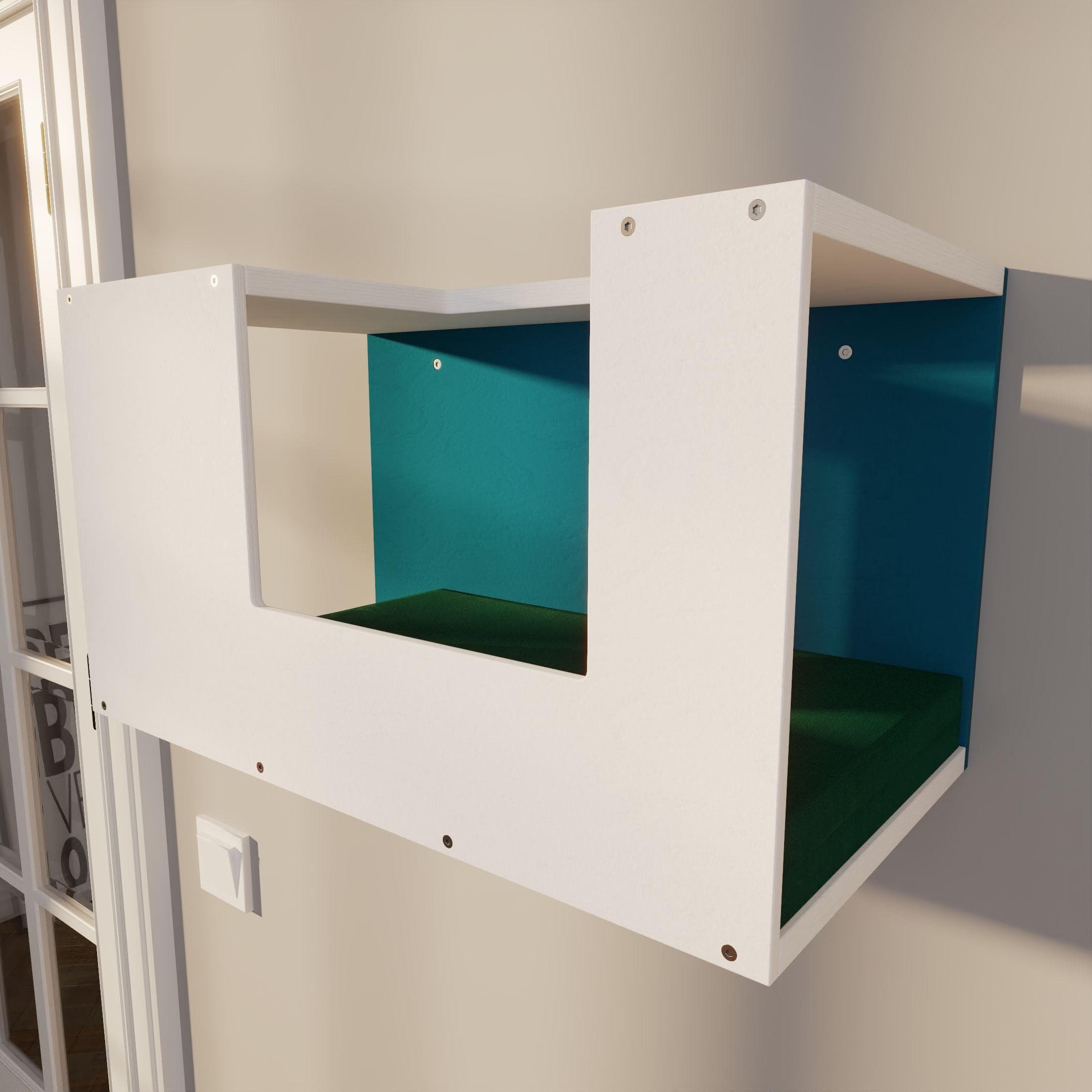 Wally Bigcat Mezzanine Mini, Modern Wall Mounted Cat Tunnel Shelf With ...