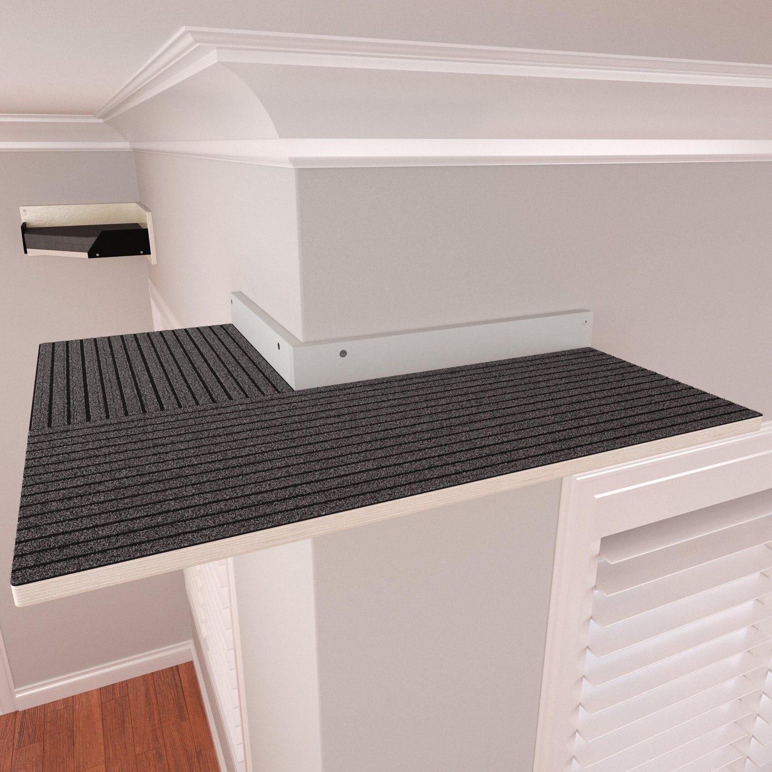 Wally Wraparound, Cat Wrap Around Corner Wall Mounted Shelf, Outside ...