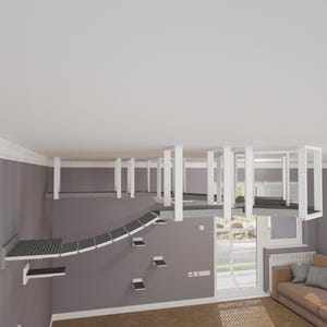 Wally Skywalk Bundle - Ceiling-mounted Cat Shelf, Feline Highway ...