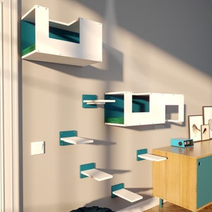 Bigcat Mezzanines Bundle, Wall-mounted Cat Playground, 7-piece Set of ...