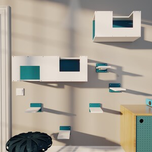Bigcat Mezzanines Bundle, Wall-mounted Cat Playground, 7-piece Set of ...
