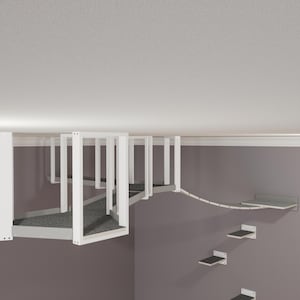Wally Skywalk Bundle - Ceiling-mounted Cat Shelf, Feline Highway ...