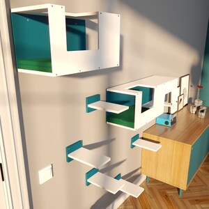 Bigcat Mezzanines Bundle, Wall-mounted Cat Playground, 7-piece Set of ...