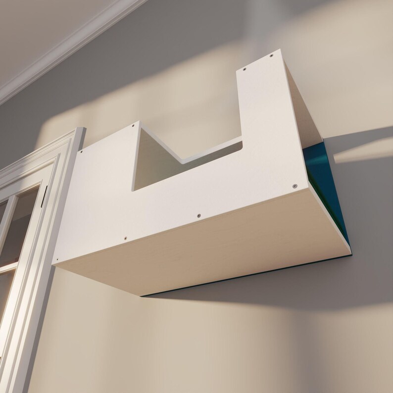 Wally Bigcat Mezzanine Mini, Modern Wall Mounted Cat Tunnel Shelf With ...