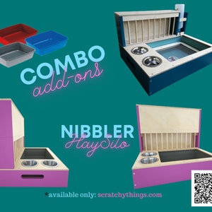 Nibbler Combo Spectra 4in1, Bunny Rabbit Hay and Food Feeder With Built ...