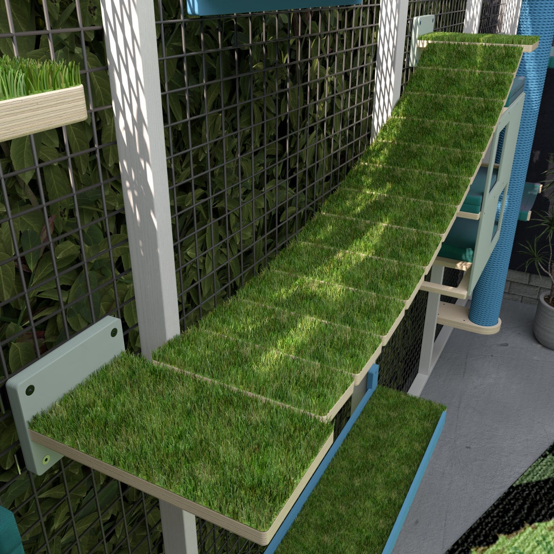 Catio Widebridge, Outdoor Cat Bridge With Wide Slats 1-step 1-step ...