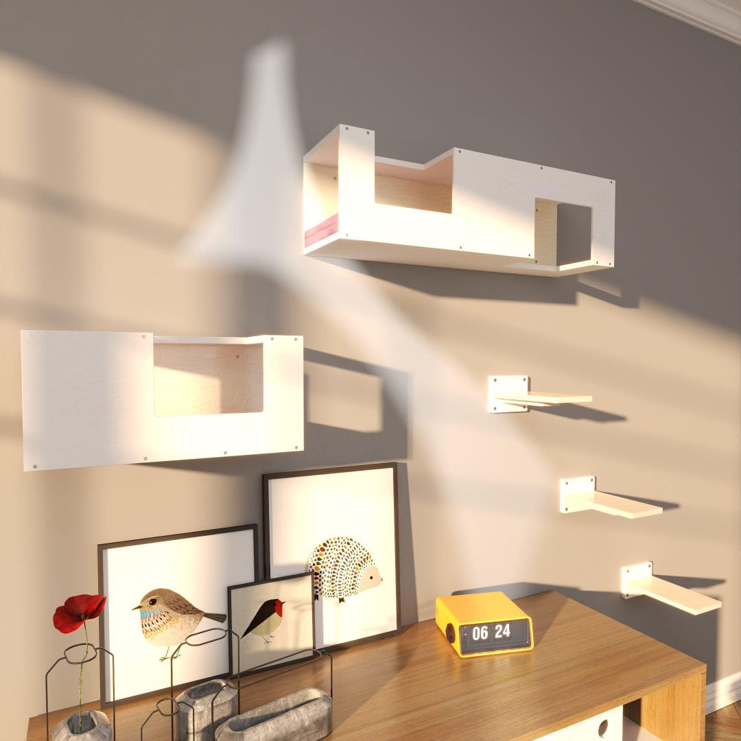 Wally Mezzanines Bundle, Wall-mounted Cat Playground Set - Etsy