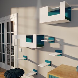 Bigcat Mezzanines Bundle, Wall-mounted Cat Playground, 7-piece Set of ...