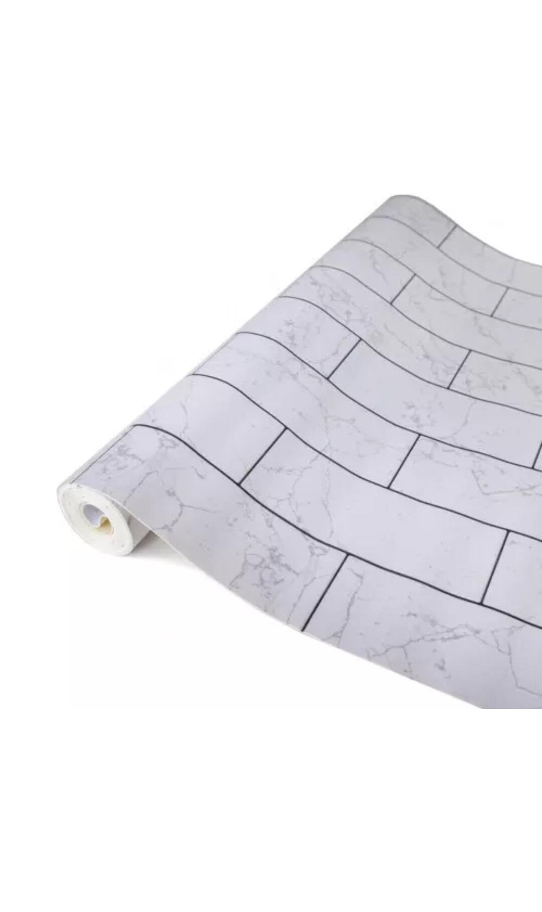 SPLENDID MARBLE Ceramics Wallpaper D-c-wall Water Proof White SUBWAY ...