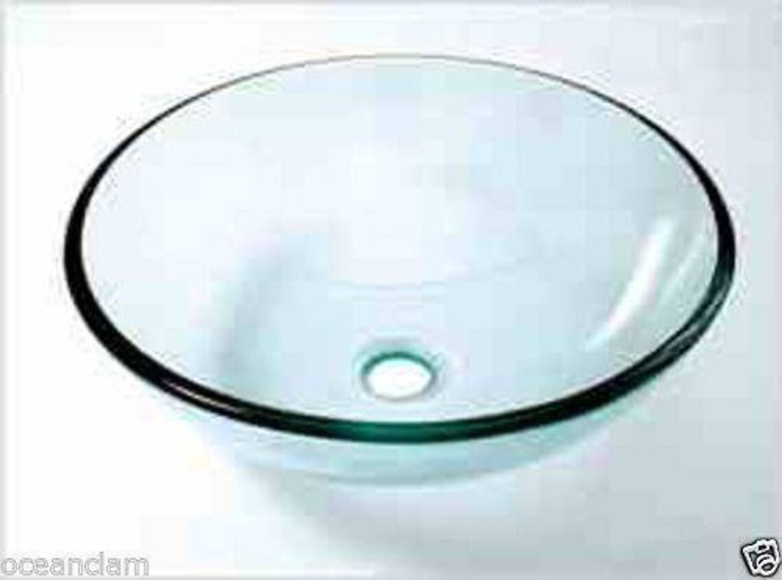 Medium GLASS BASIN Bowl Clear Bathroom Cloakroom 380mm Zk 701w - Etsy