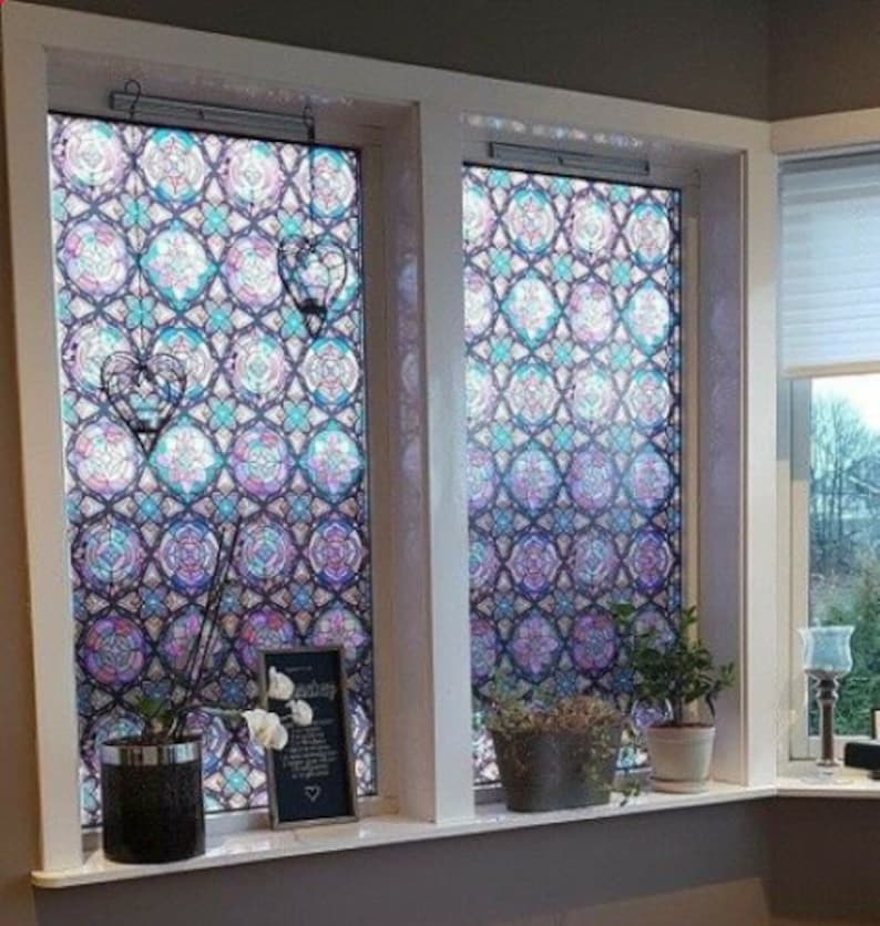 LANCASTER Self Adhesive Stained Windows Sticky Back Privacy - Etsy