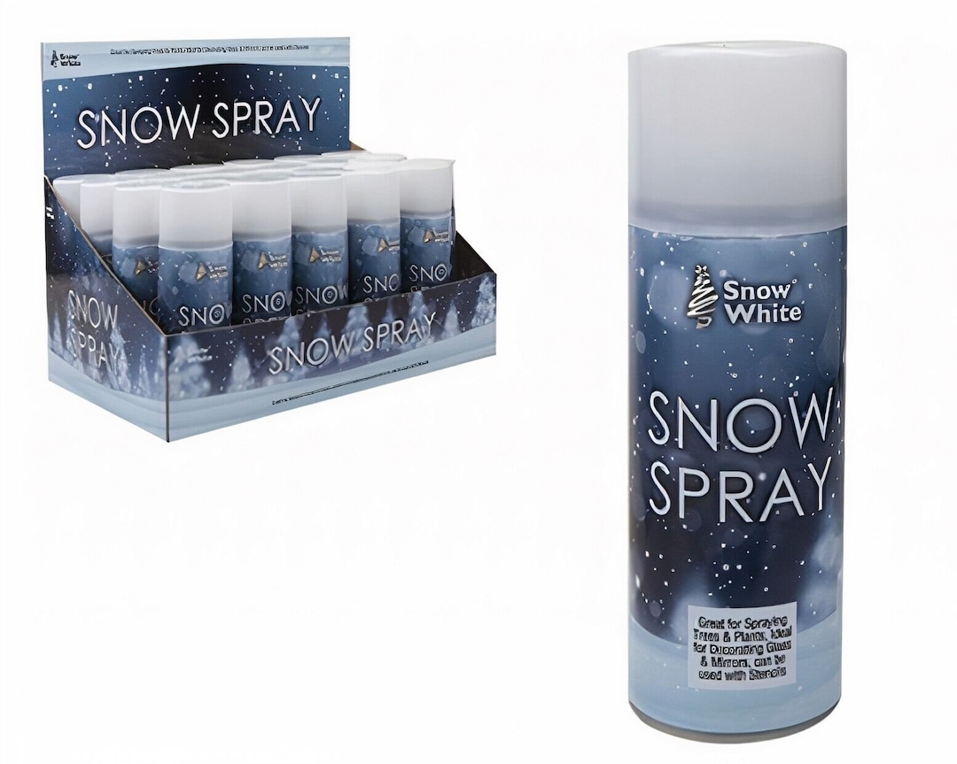 2x CHRISTMAS SNOW SPRAY Can Decoration Artificial Fake Xmas Spray on ...