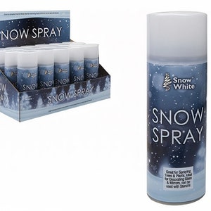 2x CHRISTMAS SNOW SPRAY Can Decoration Artificial Fake Xmas Spray on ...