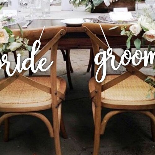 Original Bride and Groom Chair Sign. Wedding Reception Chair | Etsy