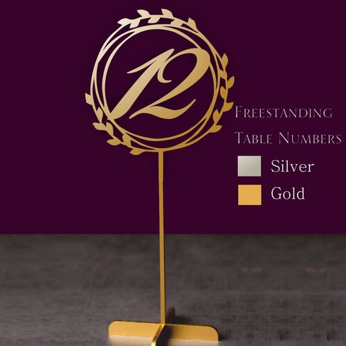 Table Numbers.gold Table Numbers. Table Numbers With Base | Etsy