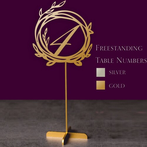 Table Numbers.gold Table Numbers. Table Numbers With Base | Etsy