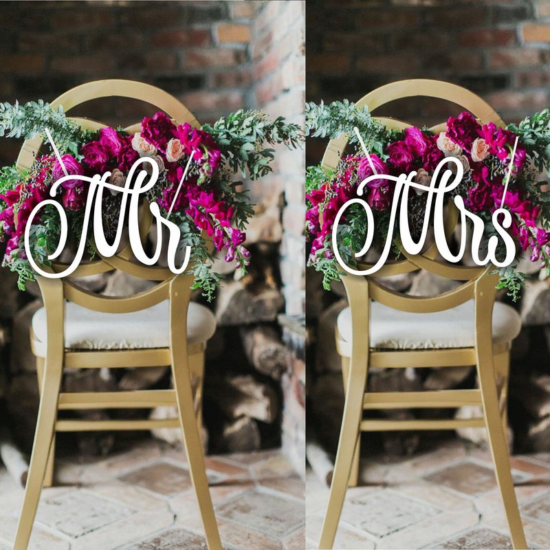 Mr and Mrs Chair Sign - Etsy
