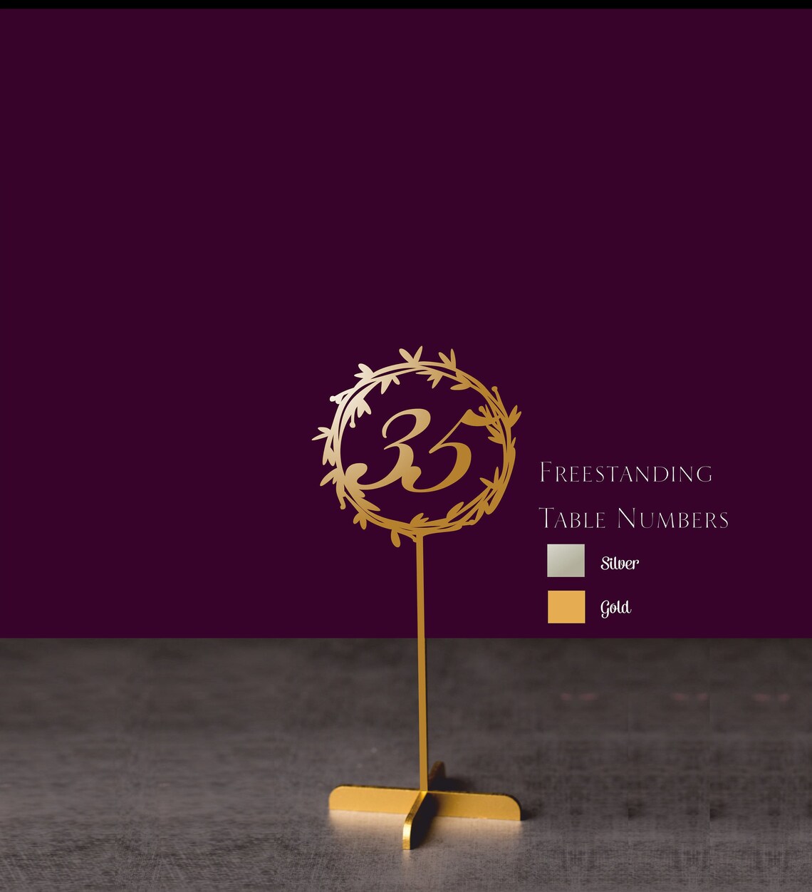 Gold Table Numbers .table Number. Table Numbers With Base. | Etsy