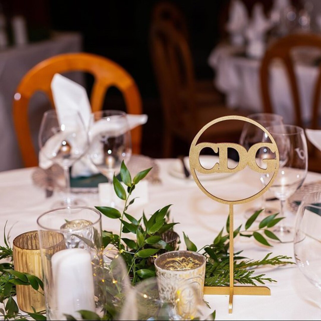 Wooden Сustom Table Sign Abbreviation - Freestanding Table Sign ...