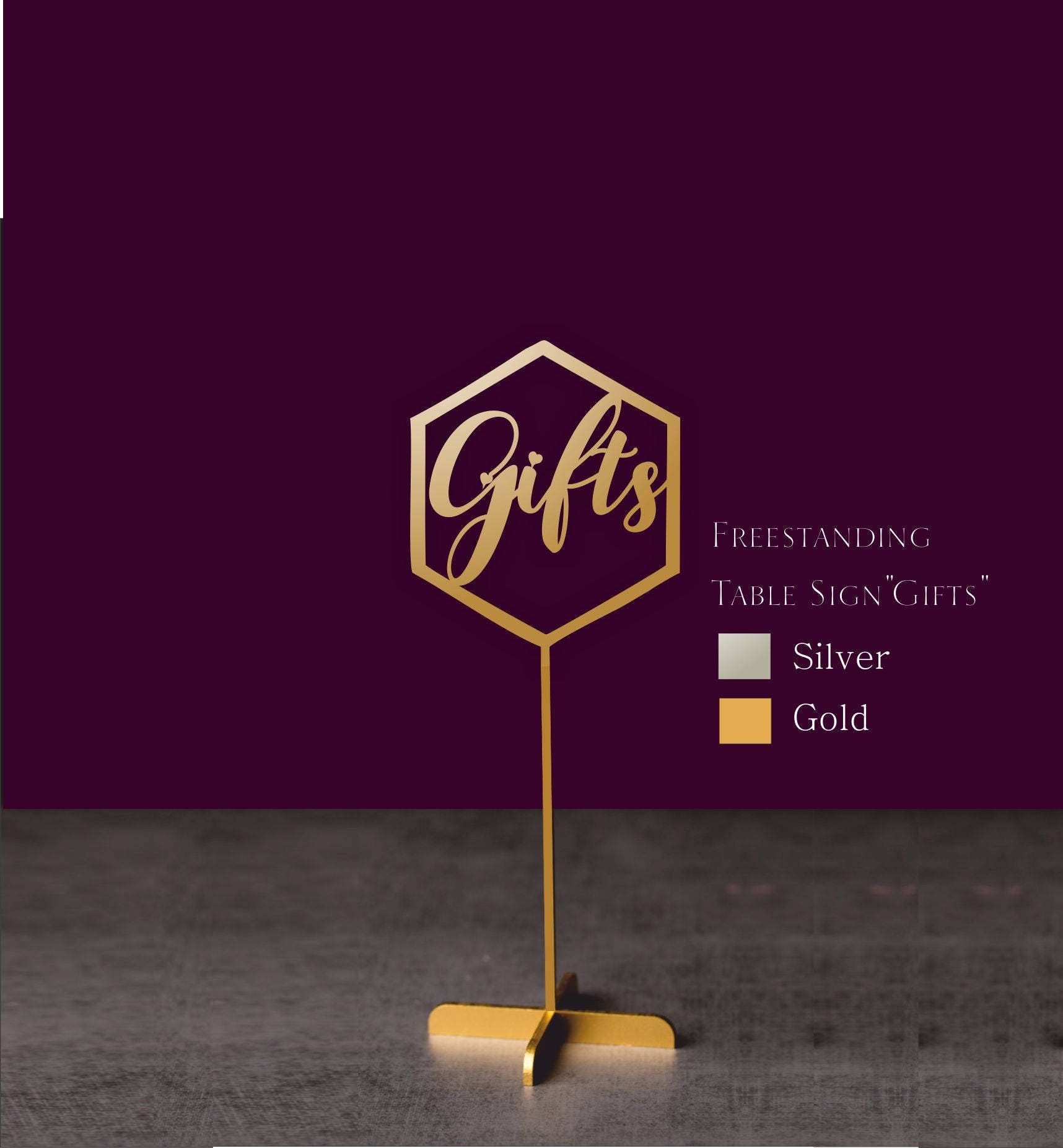 Freestanding Table Sign Gifts Gold Table Sign - Etsy