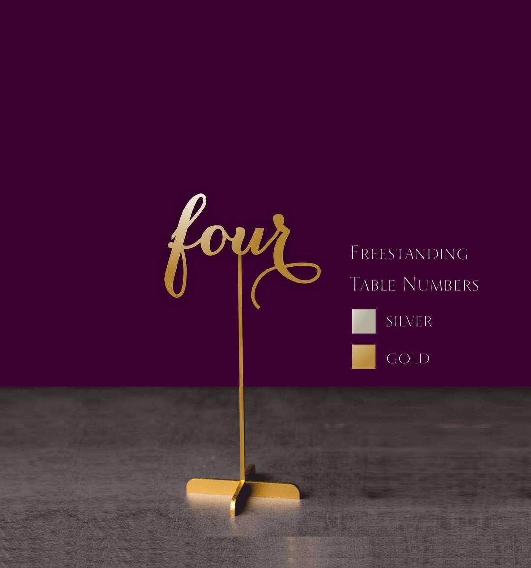 Table Number - Golden Table Numbers - Table Numbers With Base - Wedding ...