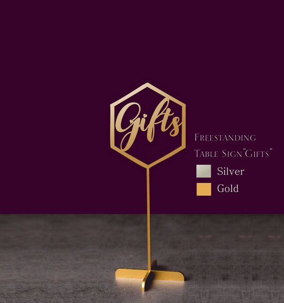 Freestanding Table Sign Gifts Gold Table Sign | Etsy