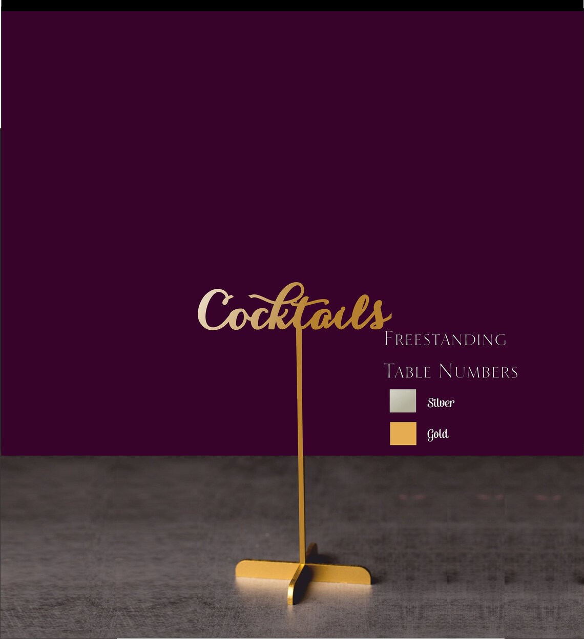 Table Sign cocktails Golden Sign Freestanding | Etsy