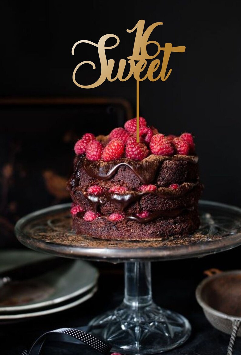 Sweet 16 Birthday Cake Topper Unique Cake Topper - Etsy