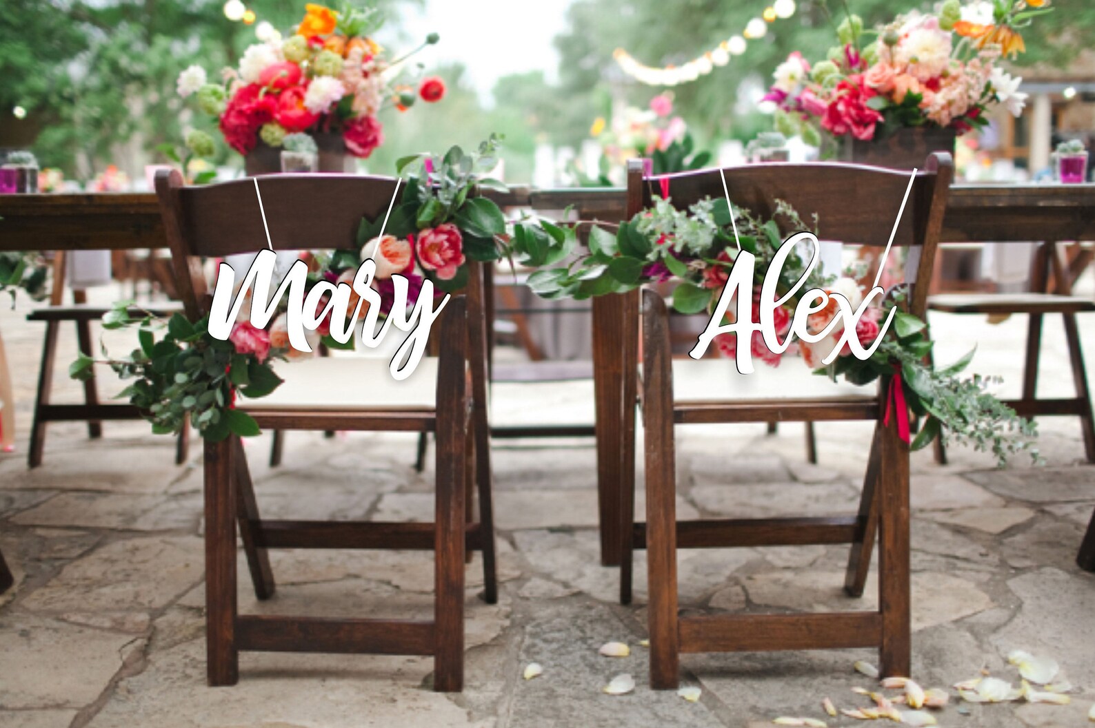 Chair Signs With Names Wedding Chair Signs. Chair Signs Set | Etsy