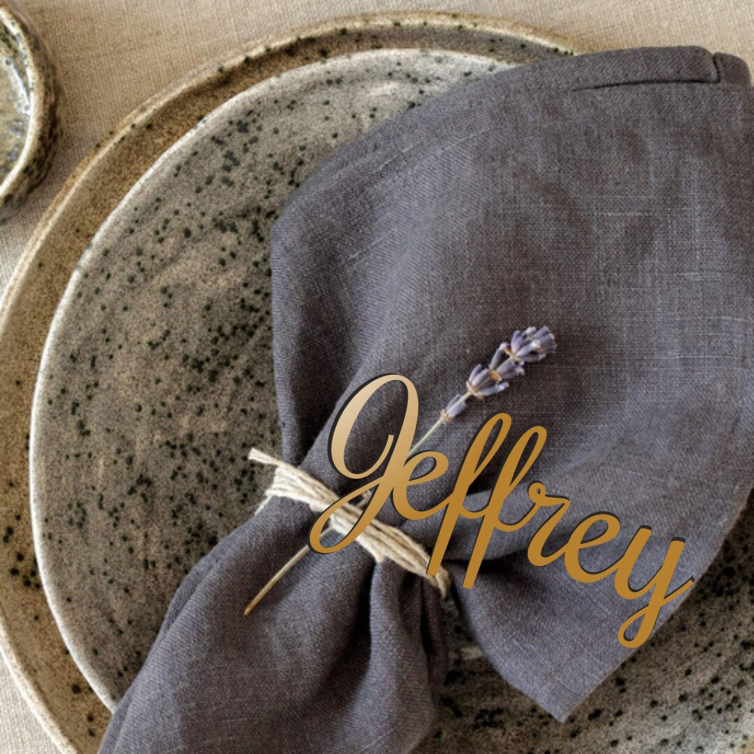 Wooden Place Cards.golden Place Names.wooden Wedding Place Name.place ...