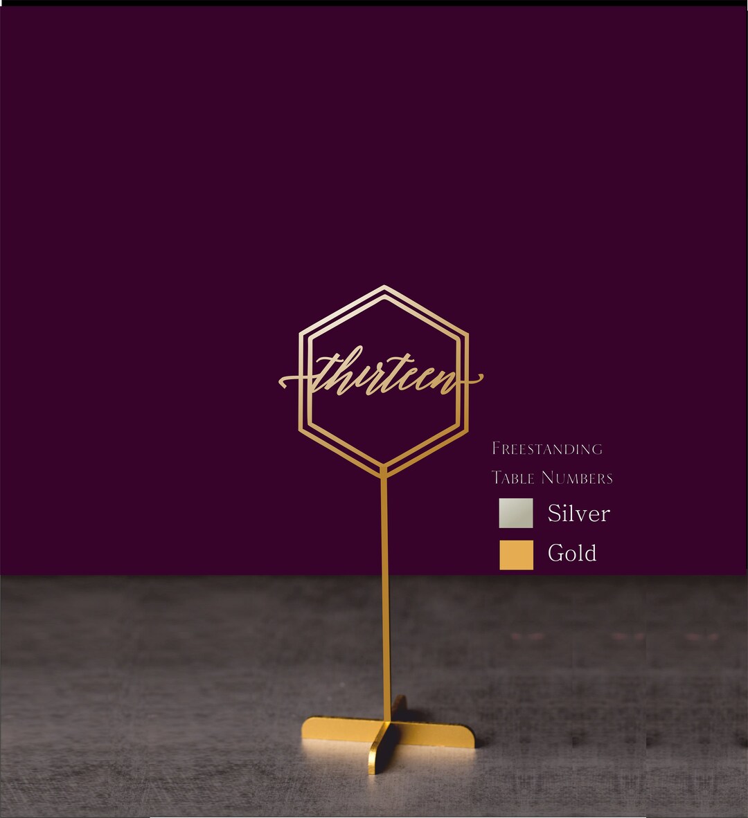 Hexagon Table Numbers . Table Number Gold .wedding Table Numbers ...