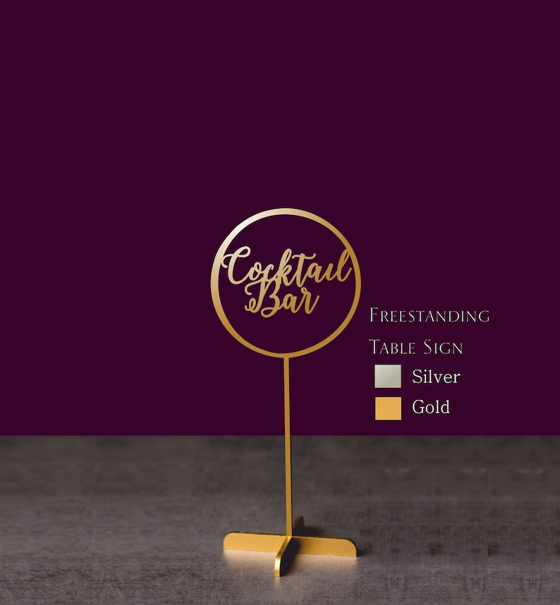 Wooden Table Sign Cocktail Bar Freestanding - Etsy