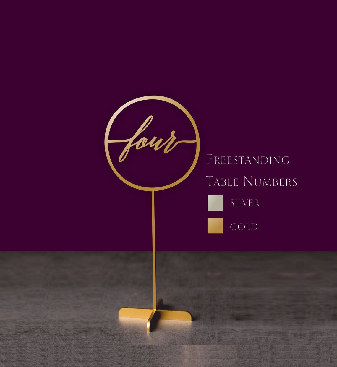Round Table Numbers.gold Table Numbers With Base.wedding Table - Etsy