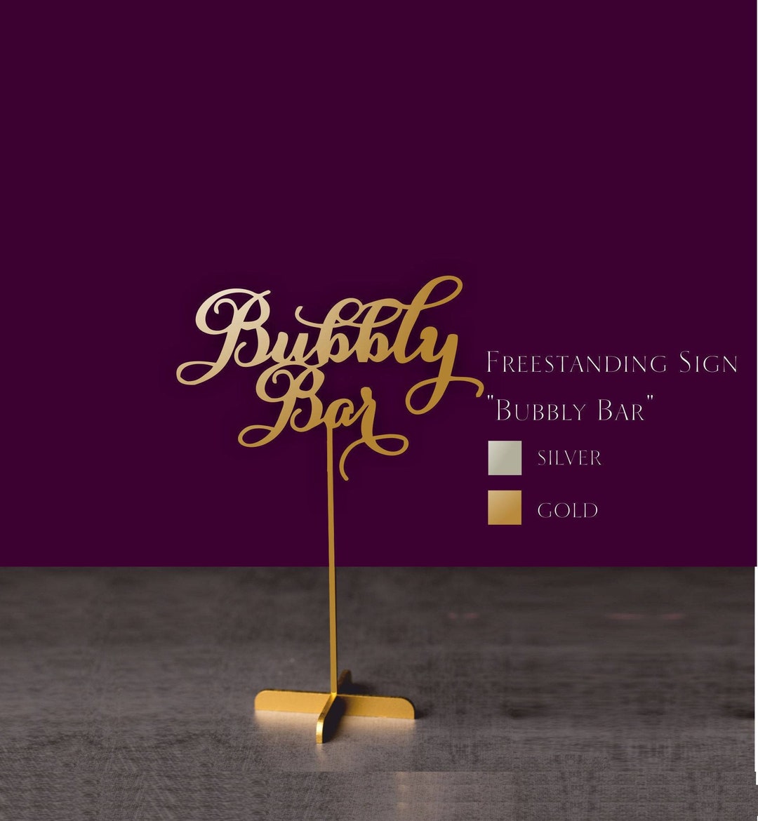 Table Bubbly- Bar Cocktail Sign - Bar Sign - Bar Wedding Sign - Bubbly ...
