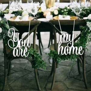 You Are - My Home Chair Signs. Wood Wedding Reception Chair Signs - Etsy