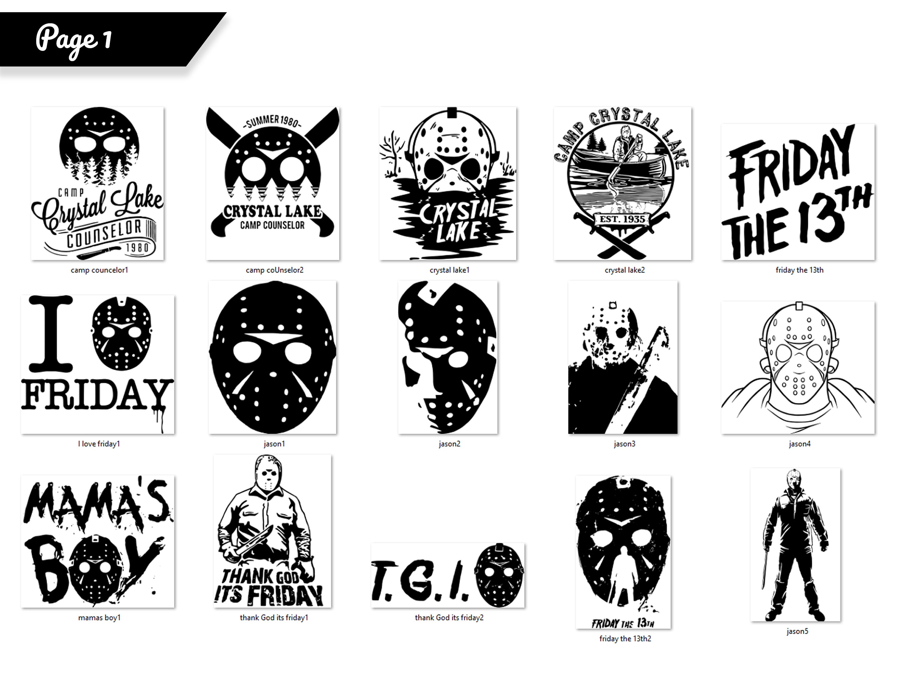 Friday the 13th SVG & PNG 15 Designs | Etsy